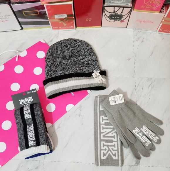 PINK Victoria's Secret | Accessories | Nwt Pink Vs 5 Pc Winter Set ...
